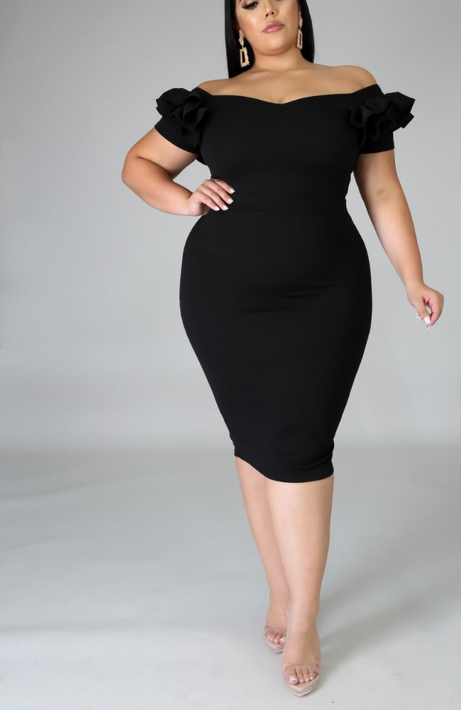 AFTER 5 MIDI DRESS - BLACK – Sweet Peach Boutique